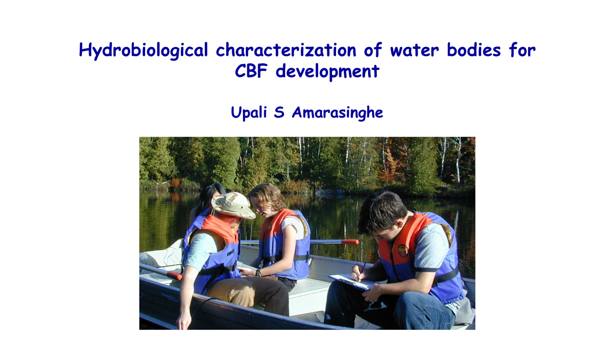 Hydrobiological characterisation of water bodies for CBF development