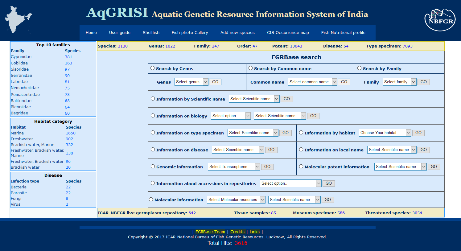 Launch of AGRISI: Aquatic Genetic Resource Information System of India