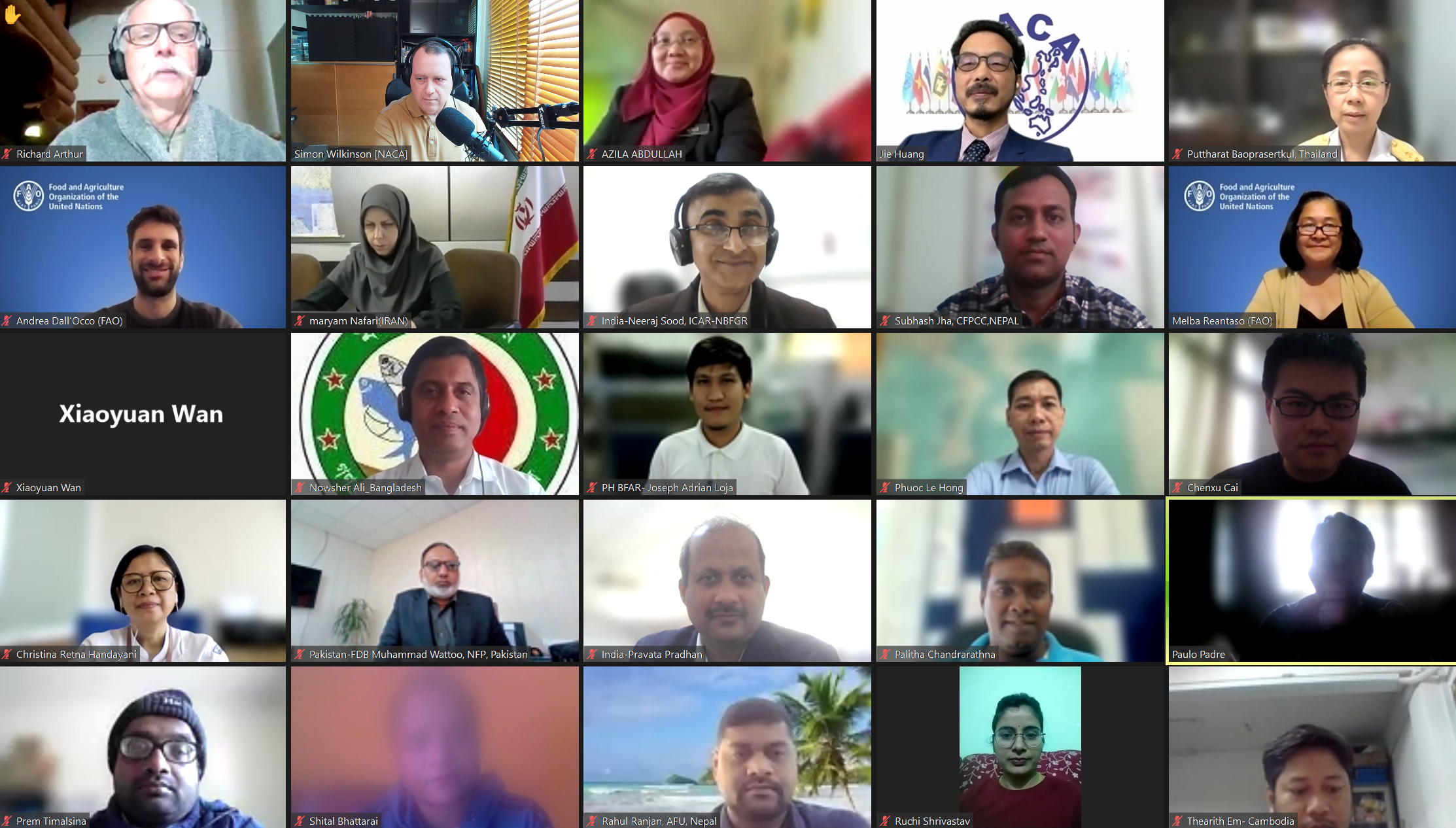 FAO/NACA workshop to developing a regional strategy for aquatic ...